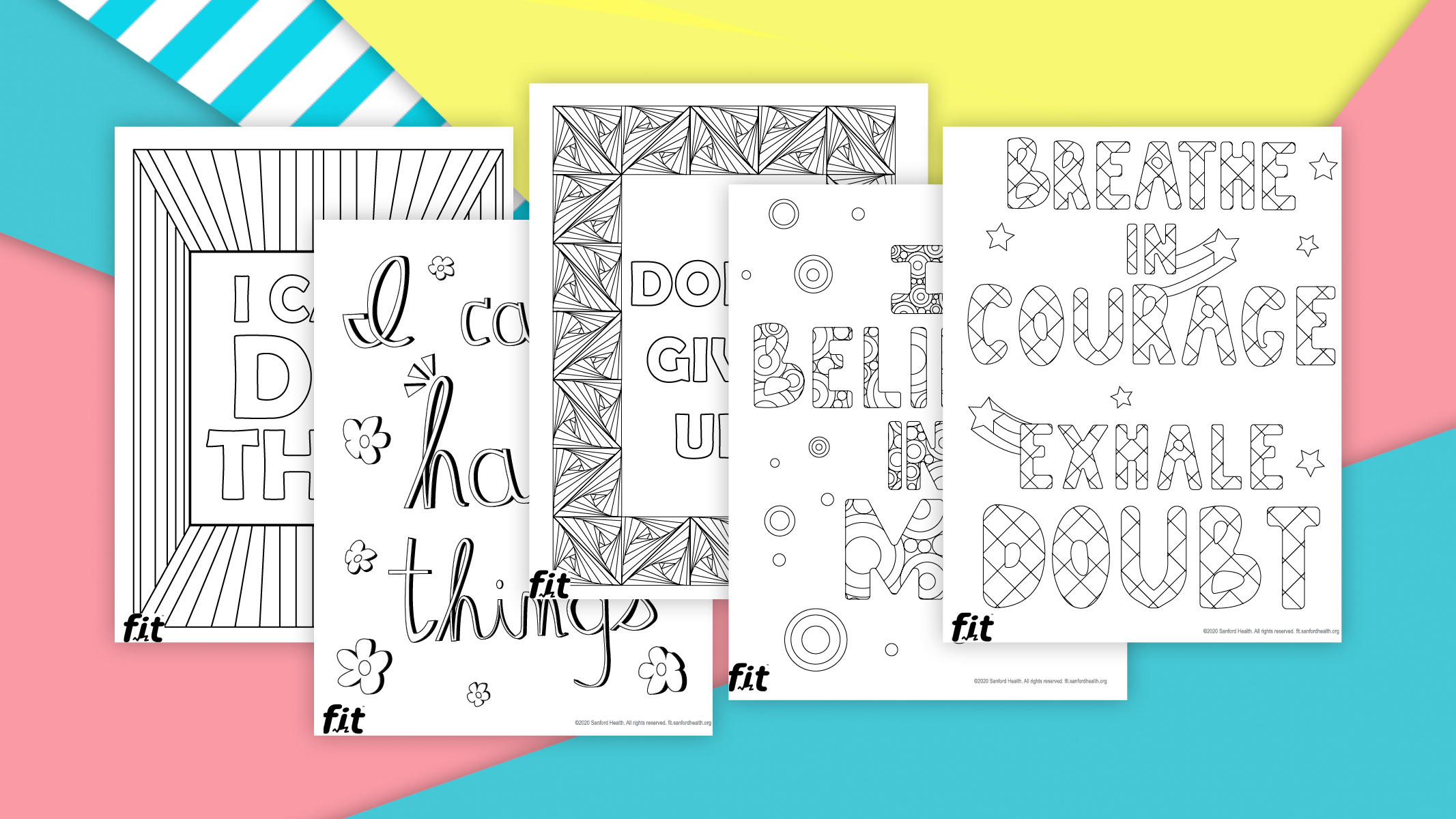 Positive Self-Talk Coloring Pages | Sanford Fit